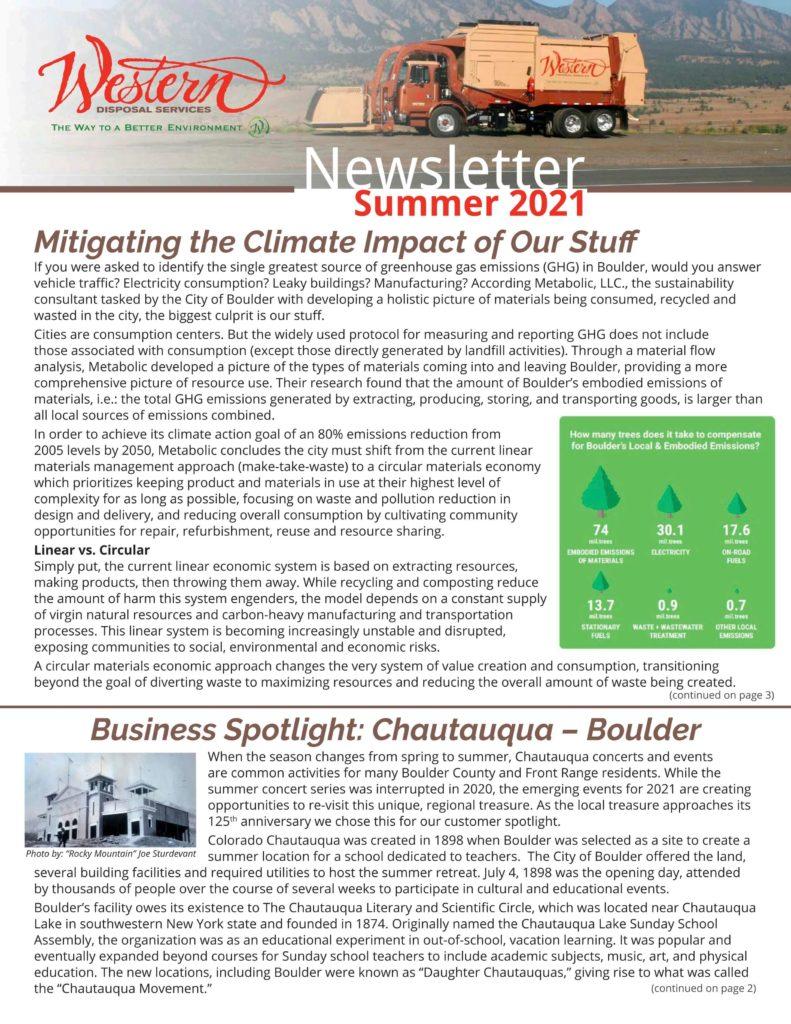 Newsletter Archive | Western Disposal